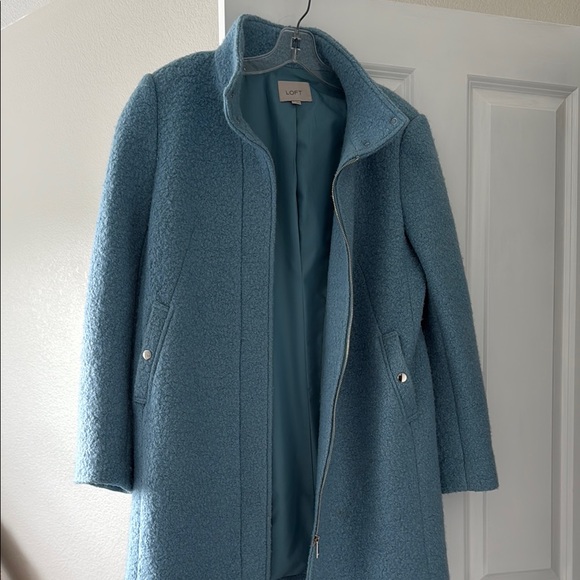 LOFT | Jackets & Coats | Loft Blue Teddy Jacket Cozy Winter Essential ...
